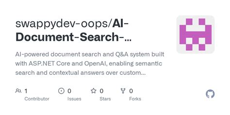 Github Swappydev Oopsai Document Search Aspnetcore Ai Powered