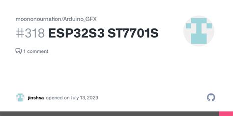 Esp S St S Issue Moononournation Arduino Gfx Github