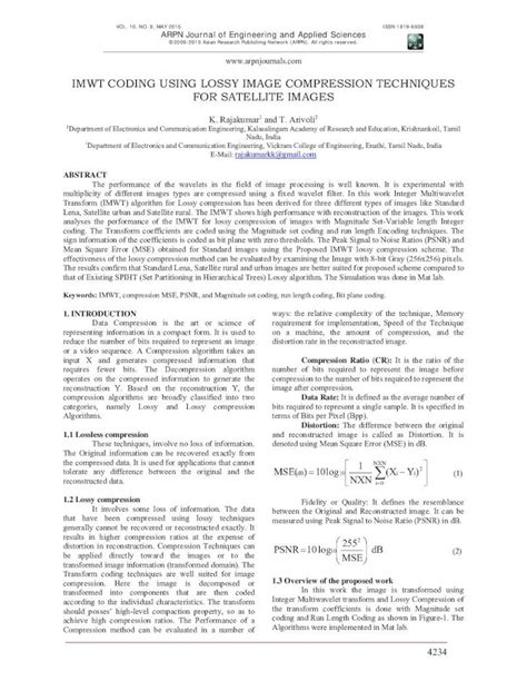 pdf imwt coding using lossy image compression techniques