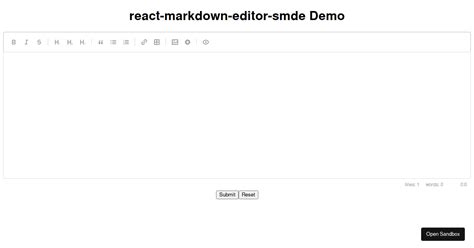 React Markdown Editor Smde Demo Codesandbox