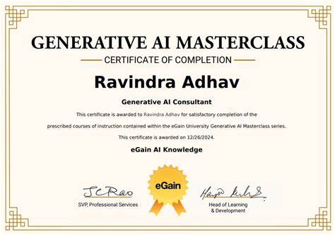 Ravindra Adhav On Linkedin Exited To Share Successful Completion Of The Generative Ai