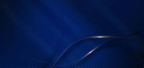 추상 3d 골드 곡선 진한 파란색 리본 진한 파란색 리본 진한 파란색 배경에 조명 효과와 텍스트를위한 복사 공간으로 반짝입니다 0명에 대한 스톡 벡터 아트 및 기타 이미지