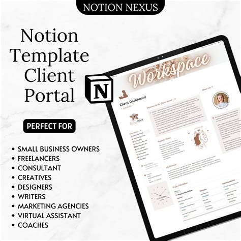 Notion Template Client Portal Notion Life Planner For Business Owner Notion Dashboard Small
