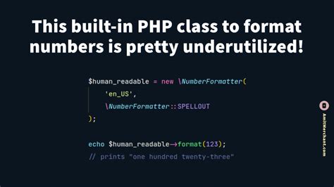This Built In Php Class To Format Numbers Is Pretty Underutilized Youtube