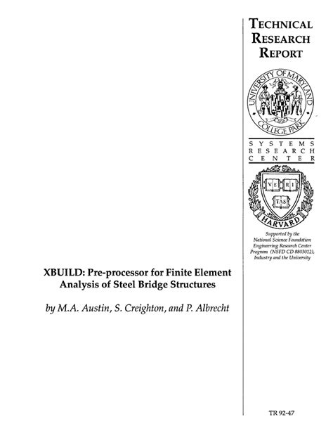 Pdf Xbuild Preprocessor For Finite Element Analysis Of Steel Bridge