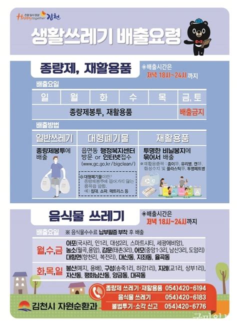 김천시 “음식물 쓰레기의 분류기준 어렵지 않아요 ”