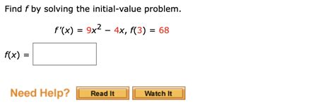 solved find f by solving the initial value problem