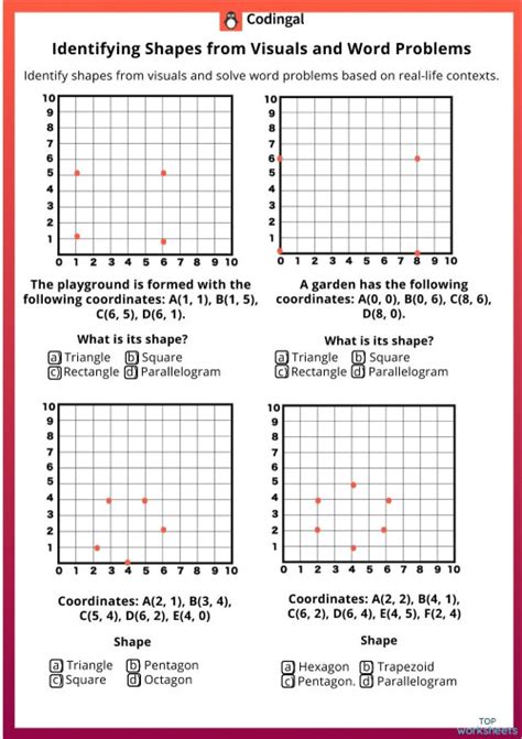 M G04m18l59 Wa01 Identifying Shapes From Coordinates And Word Problems Interactive Worksheet