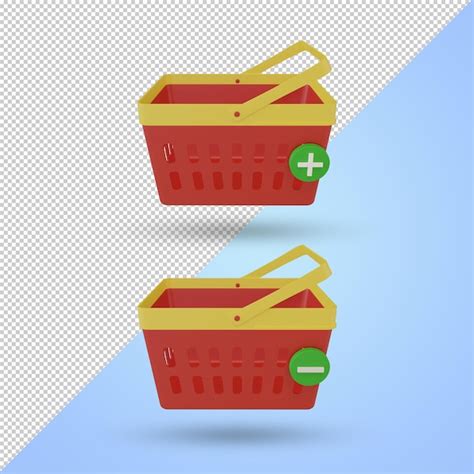 Carro De Compras 3d Con Iconos Más Y Menos El Concepto De Sumar Y Restar Stock De Compras