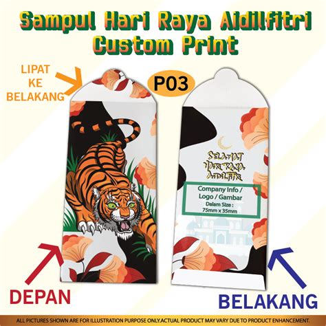 Sampul Duit Raya Aidilfitri Cetak Custom Print Money Pocket Design Anda Kami Print Shopee Malaysia
