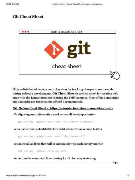 Git Cheat Sheet Simple Cheat Sheet Pdf Version Control Computer File