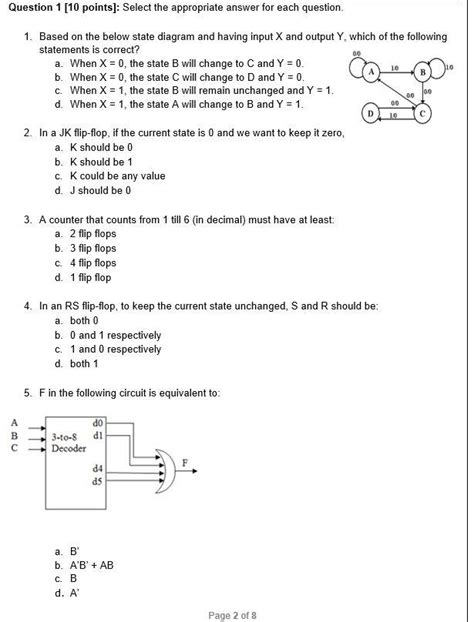 Solved Question 1 10 Points Select The Appropriate Answer
