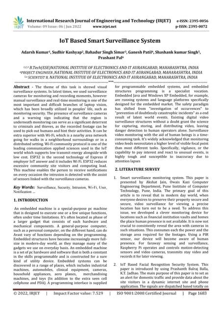 Survey On Smart Object Detection Using Esp8266 Pdf