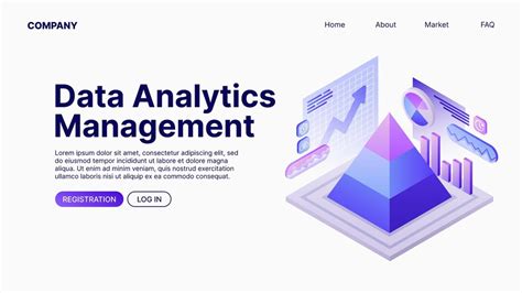 Premium Vector Data Analytics Management Data Analyse Landing Page Template