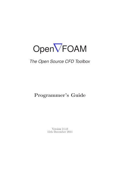 Pdf Openfoam Programmers Guide Dokumen Tips
