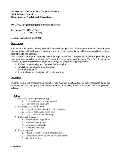 dao2702 programming for business analytics s2ay1819 pdf statistics regression analysis