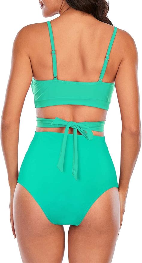 American Trends Womens High Waisted Bikini Swimsuits Push Up Bikini