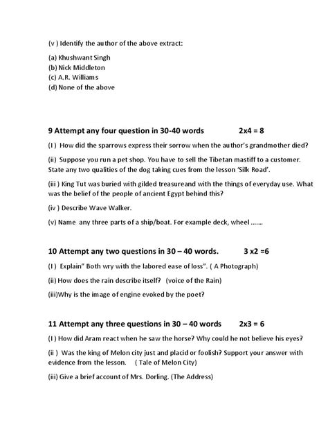 Hbse Class 11 English Core Sample Paper 2024 Pdf Hbse 11th Model Paper For English Core