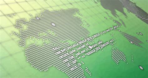 Global Data Processing On Green Technology Background