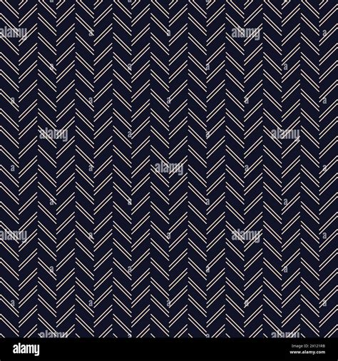 Classic Tweed Herringbone Style Pattern Geometric Lines Print In Blue