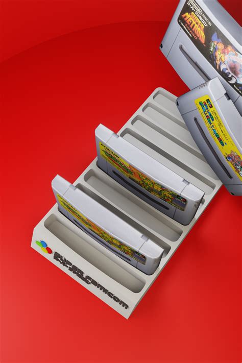 Stl File Super Famicom Support For 10 Games 📼・3d Printable Model To