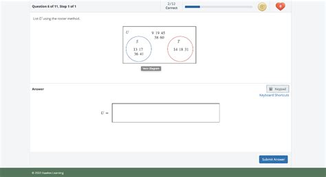Solved List U Using The Roster Method Answer Chegg Com