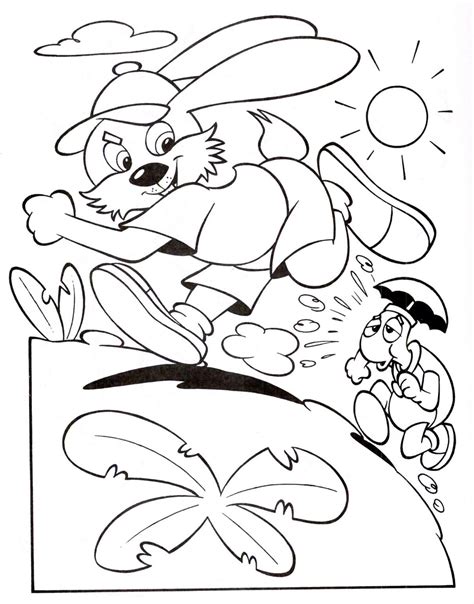 Desenhos De A Lebre E A Tartaruga Imprim Vel Gr Tis Para Crian As Para Colorir E Imprimir