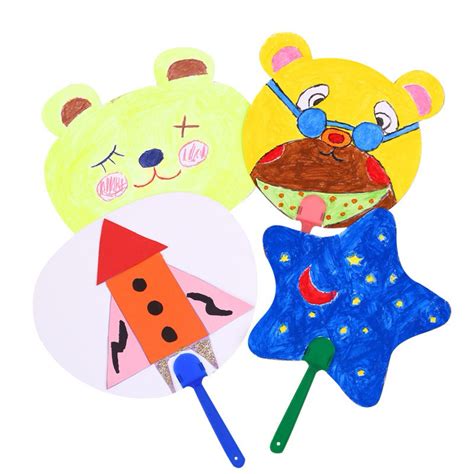 現貨🌈扇子 Diy造型空白扇子 兒童手繪畫扇子 Diy材料扇 塑料柄紙扇 美術空白扇子 小涼扇 幼兒園手繪畫diy 蝦皮購物