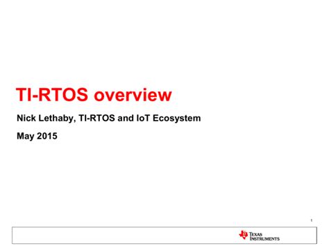 Ti Rtos Video Overview May 2015