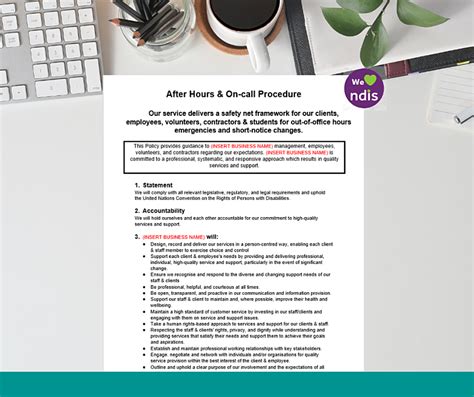 After Hours And On Call Procedure Disability Compliance Australia