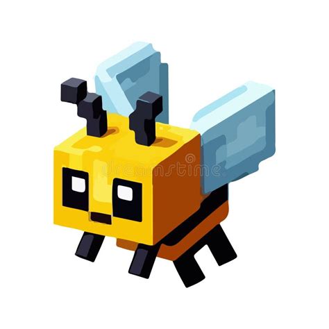 Vector Pixel Art Bee Stock Illustrations 210 Vector Pixel Art Bee