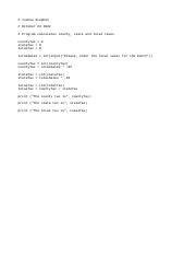 Programming Project 6 Py Joshua Stephen October 23 2022 Program