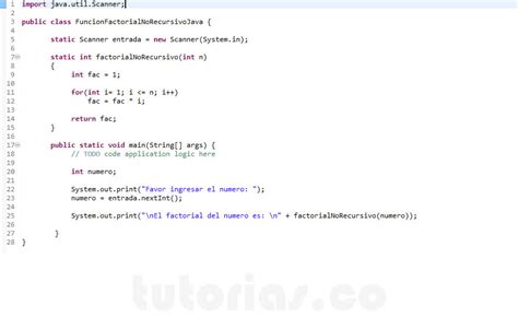 FuncionFactorialNoRecursivoJava Tutorias Co