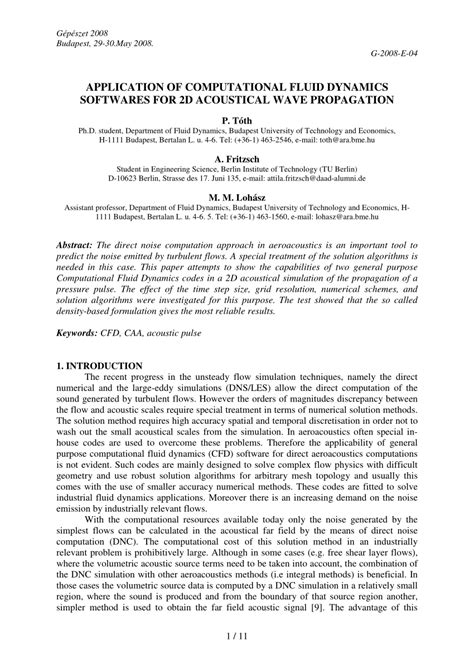 Pdf Application Of Computational Fluid Dynamics Softwares For 2d