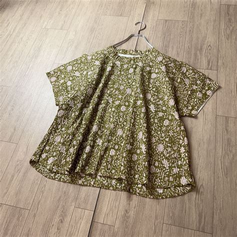 Yahoo オークション インド綿 ピンタック 花柄 コットン ブラウス