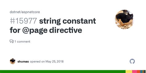 String Constant For Page Directive · Issue 15977 · Dotnetaspnetcore · Github