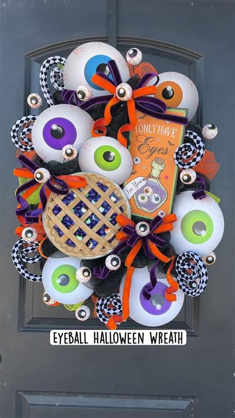 Diy Eyeball Halloween Wreath At Logan Blanchard Blog