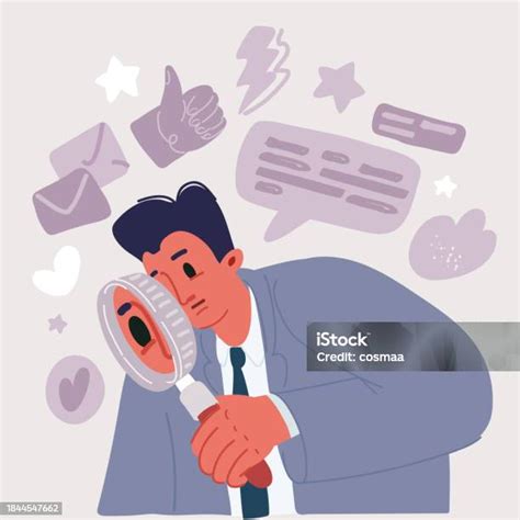 남자의 벡터 일러스트 레이 션은 카탈로그 폴더에서 문서 또는 파일을 검색합니다 은유적 사업의 개념 정보 또는 데이터 구성 또는 최적화 검색 개념에 대한 스톡 벡터 아트 및