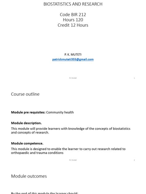 Biostatistics And Research Unit 1 Pdf Statistics Biostatistics