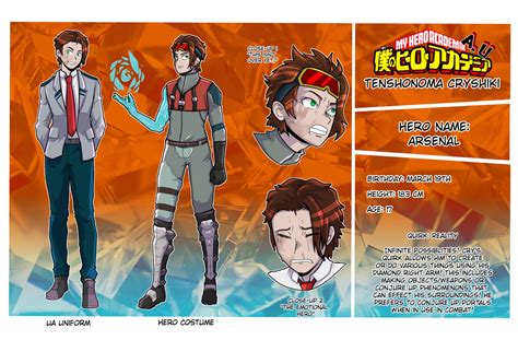 Bnha Oc Commish Tenshonoma Cryshiki Ref Sheet By Feerocomics On Deviantart