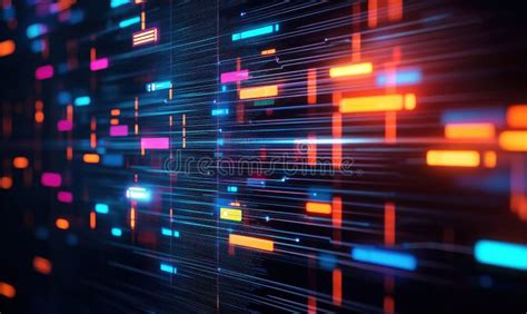 Abstract Digital Data Visualization With Vibrant Colors And Lines Stock Image Image Of