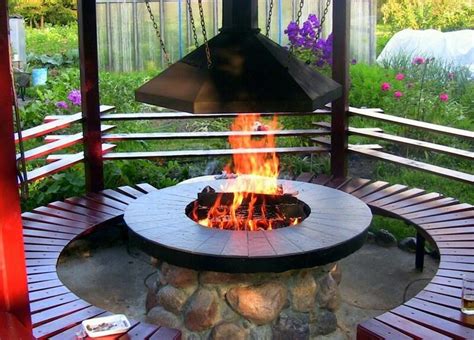 Пин от пользователя Igor на доске Летняя кухня с очагом посередине Открытый камин для патио