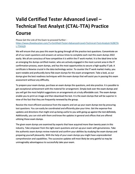 Ppt Valid Certified Tester Advanced Level Technical Test Analyst