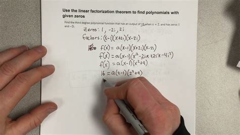 Use The Linear Factorization Theorem To Find Polynomials With Given