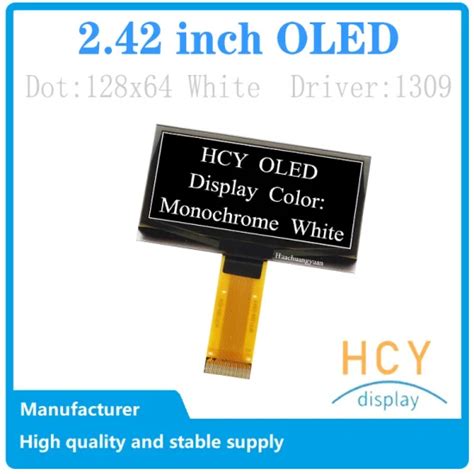 High Performance 2 42 Inch White Pm Oled Display Module 128x64 Resolution China Oled Display