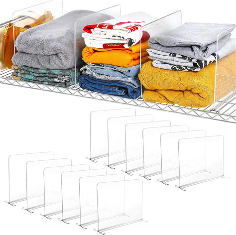 Acrylic Closet Organizer 12pcs Shelf Dividers For Closet