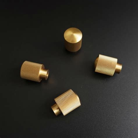 Knurled Brass Knob Etsy