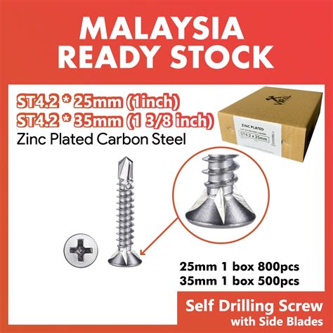 St42 Self Drilling Screw Simen Board Zinc Plated Carbon Steel Phillips Roof Plaster Ceiling