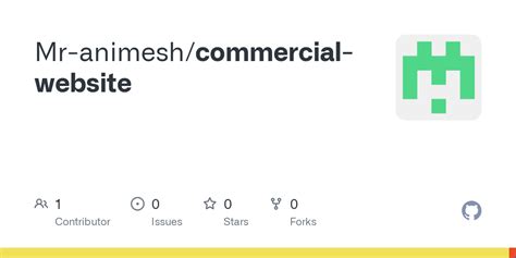 GitHub Mr Animesh Commercial Website