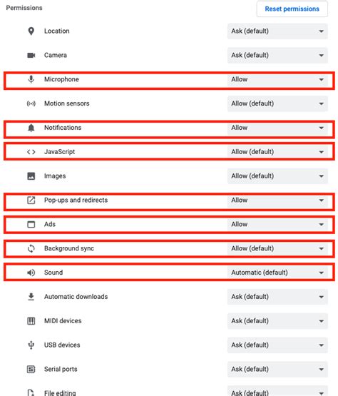 Configuring Google Chrome Permissions Aircall